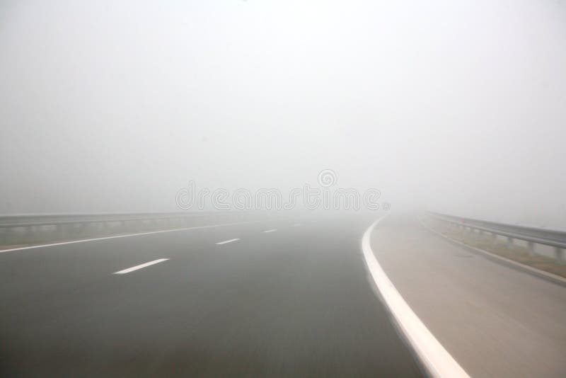 Fog on a highway stock photo. Image of speed, gradient - 21474914