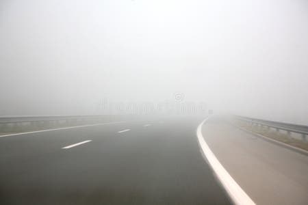 Fog on a highway stock photo. Image of speed, gradient - 21474914