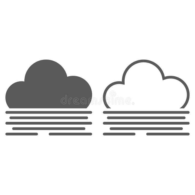 Fog Icon. Solid and Outline. Stock Vector - Illustration of solid ...