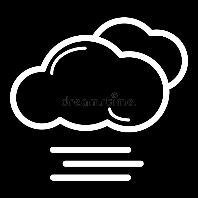 Fog Icon Vector, Solid Logo, Pictogram Isolated on Black, Forecast ...