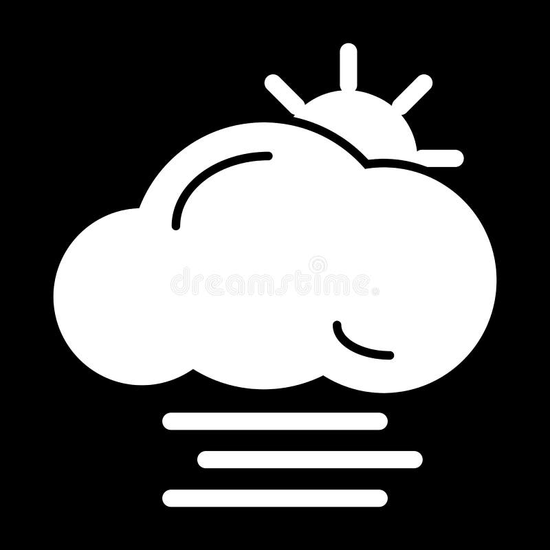 Fog Icon Vector, Solid Logo, Pictogram Isolated on Black, Forecast ...