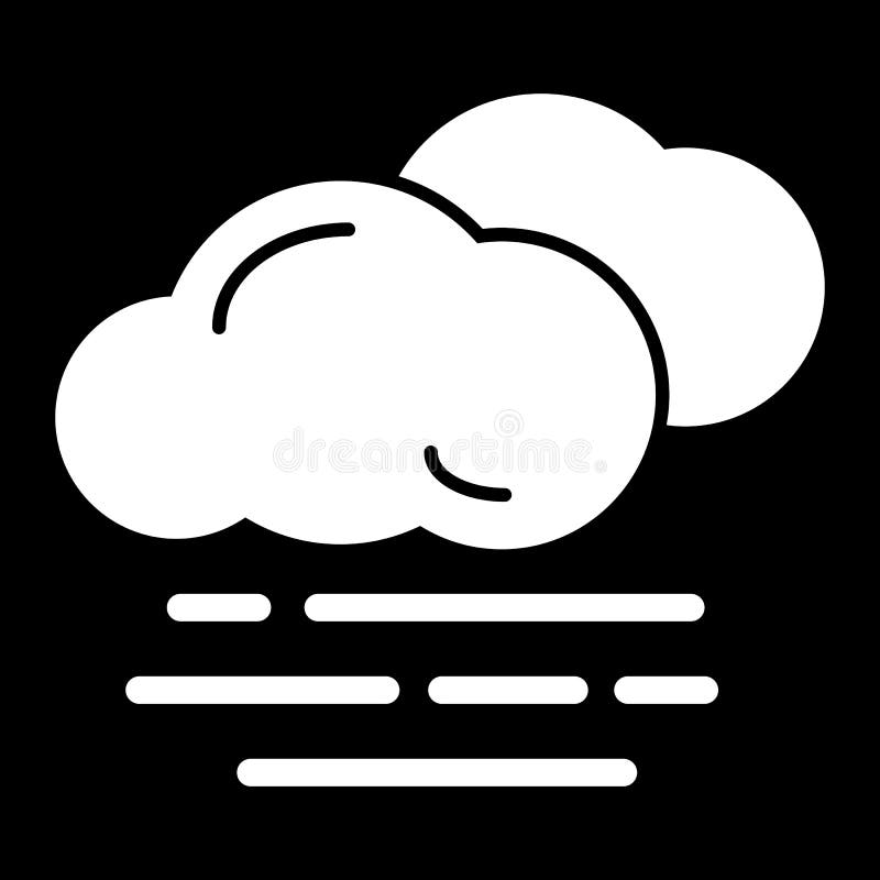 Fog Icon Vector, Solid Logo, Pictogram Isolated on Black, Forecast ...