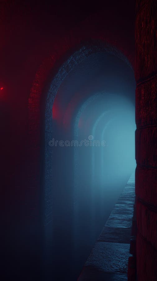 In Fog, an Illuminated Arch Bridge Creates an Atmospheric Nighttime ...