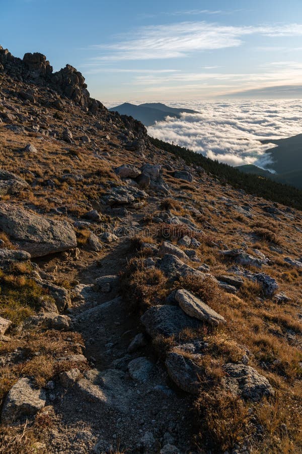 Fog Inversion on Mount Evans Stock Image - Image of foggy, outdoors ...