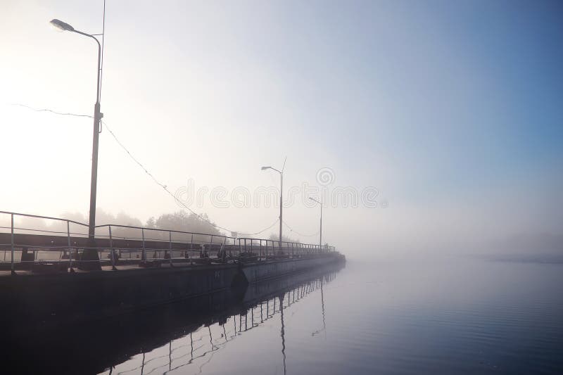 Fog in the Lake. Morning Nature Water White Fog. Stock Photo - Image of ...