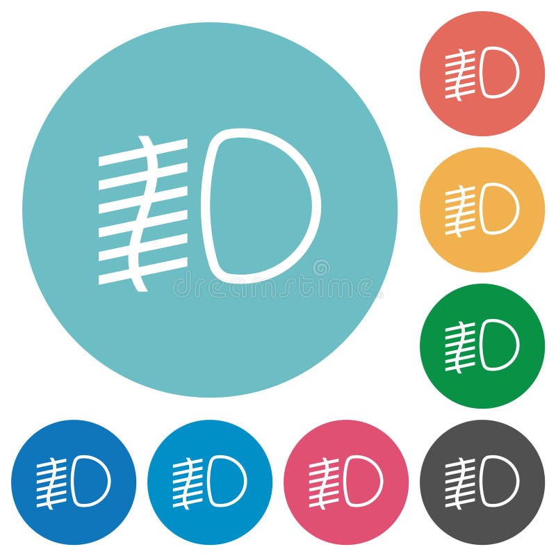Fog Lights Flat Round Icons Stock Vector - Illustration of design ...