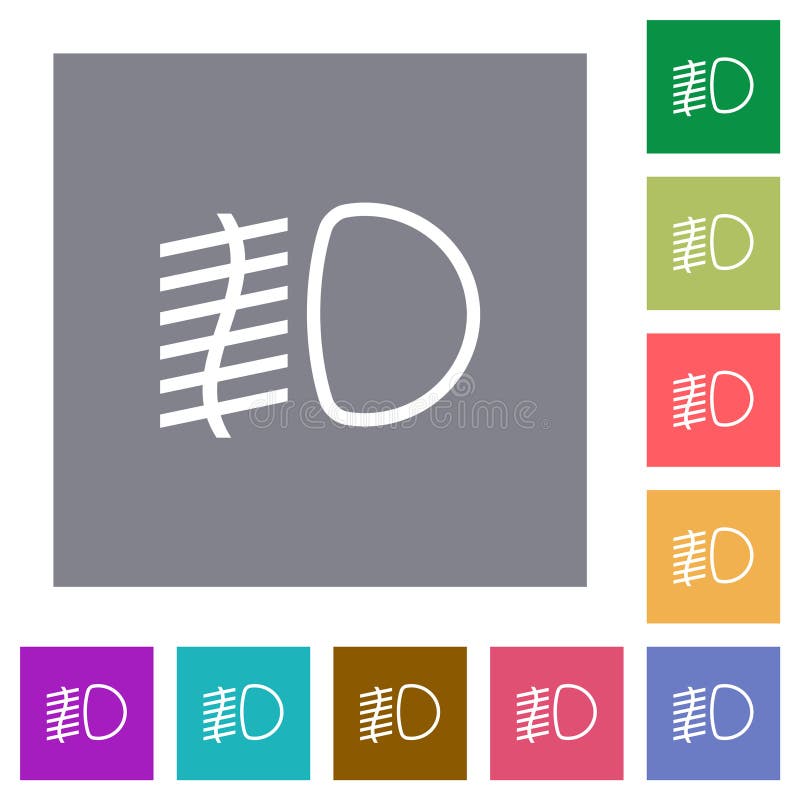 Fog Lights Square Flat Icons Stock Vector - Illustration of automotive ...