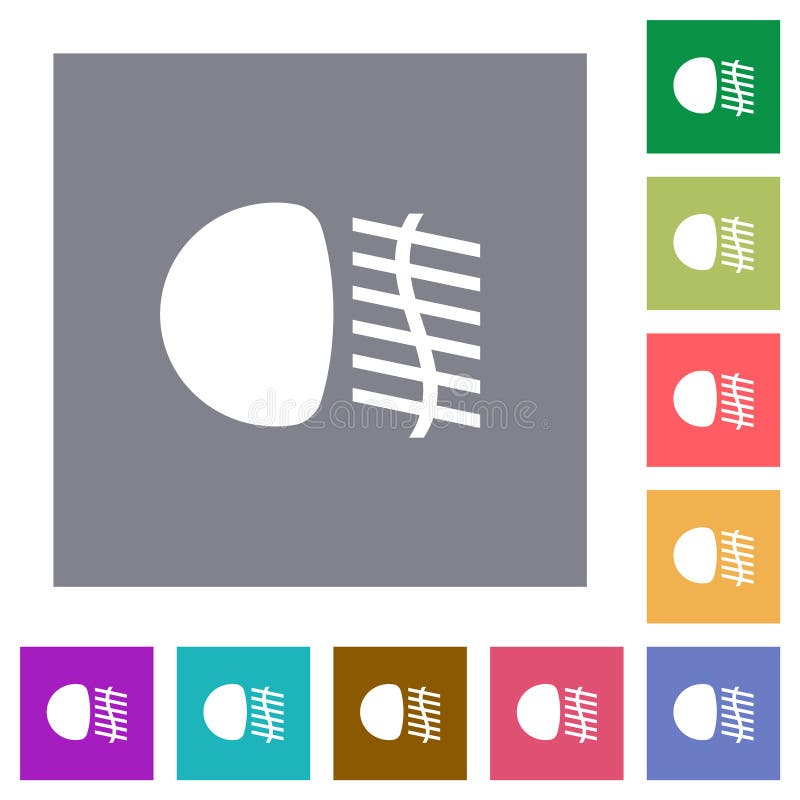 Fog Lights Square Flat Icons Stock Vector - Illustration of lights ...