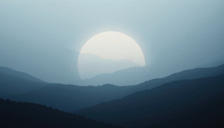 Fog Lit Arch Gradient in Ash Grey and Subtle Blue White, Curved Mist ...