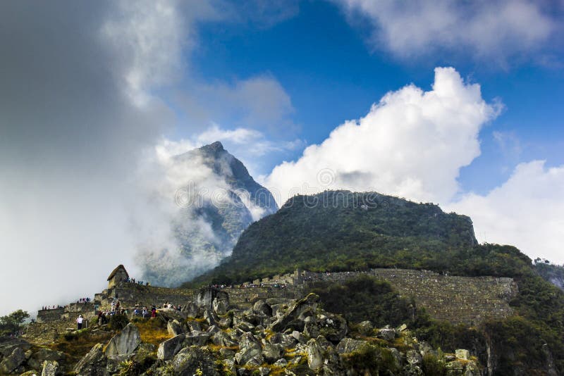 Fog in the machupichu stock photo. Image of monte, mountain - 138196130