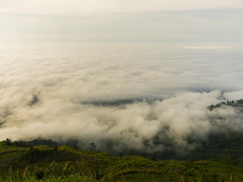 Fog and Mountain Nature Beautiful Landscape Stock Photo - Image of ...