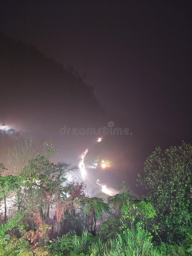 Fog in the Night Shift Mining Area Stock Photo - Image of mining, night ...
