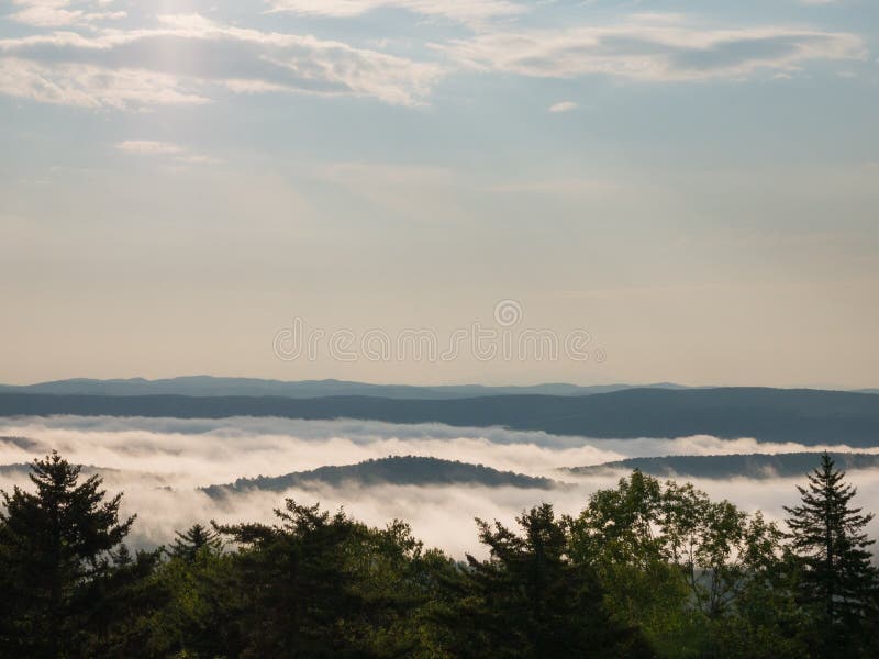 Fog Over the Hillside of Mountain in the Morning Stock Photo - Image of ...