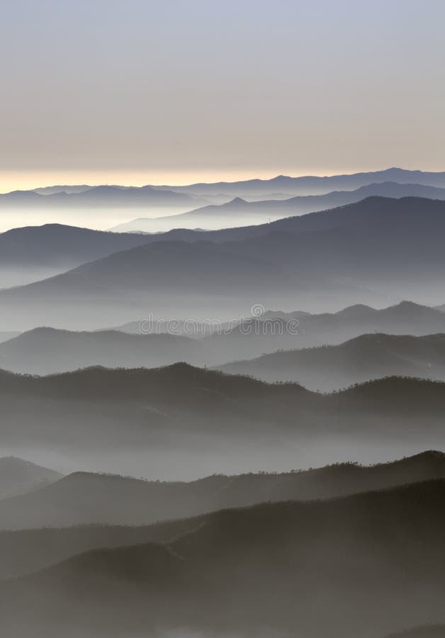 Fog over the mountains stock photo. Image of location - 7523954