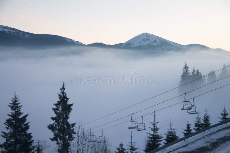 Fog over the mountains stock photo. Image of karwendel - 64661612