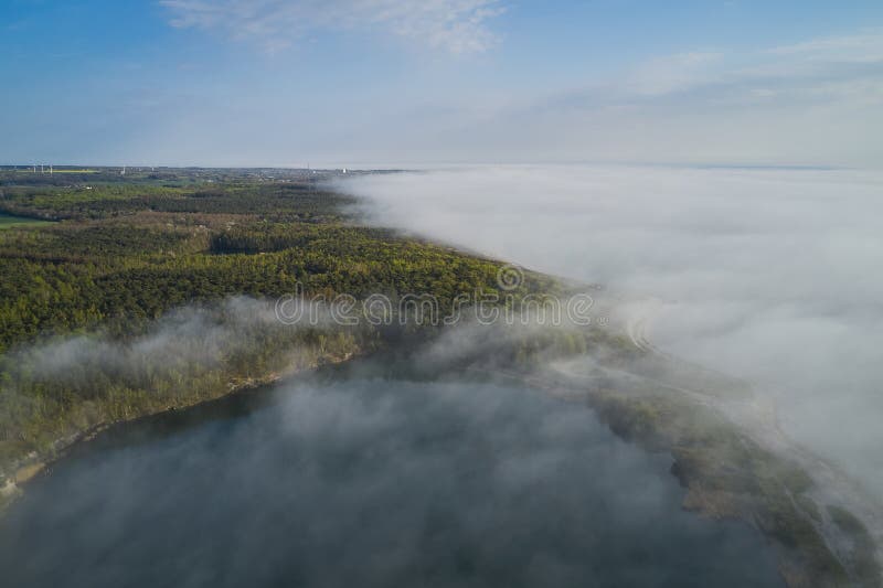 Fog Over the Ocean Hitting the Shore in Denmark Stock Photo - Image of ...