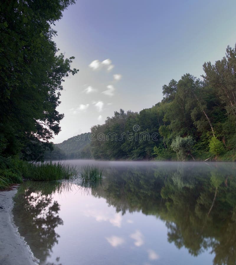 Fog over the river stock image. Image of tree, river - 10805687