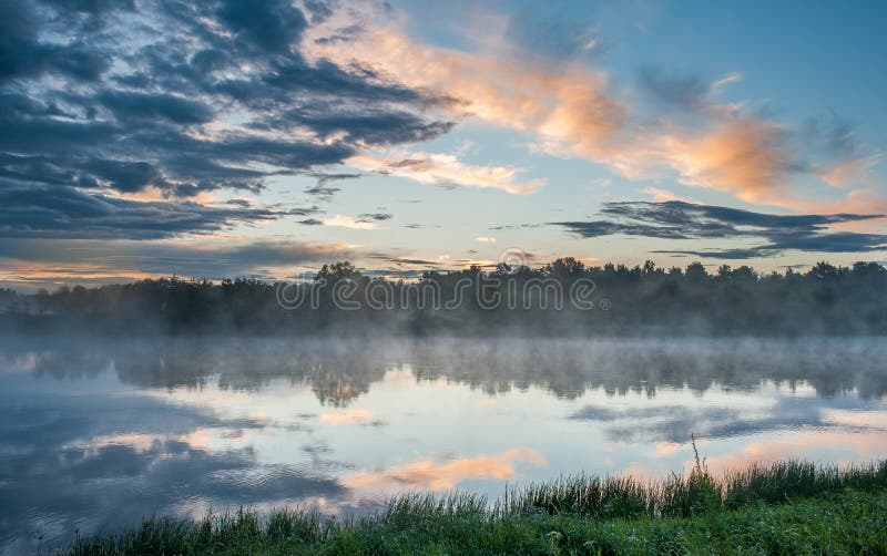 Fog over the river stock image. Image of dawn, river - 33723155