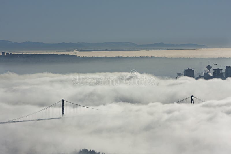 Fog over Vancouver city stock image. Image of unique, covering - 7905295