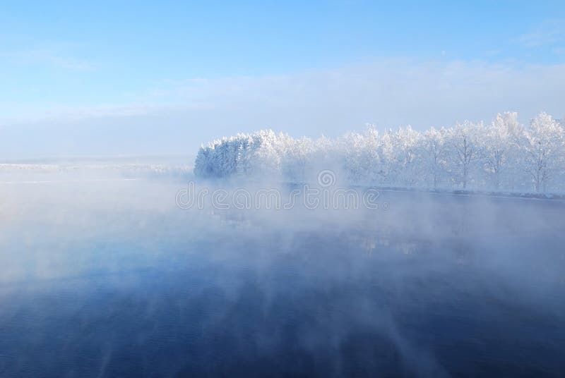 Fog over water stock image. Image of vuoksi, imatra, cold - 17061763