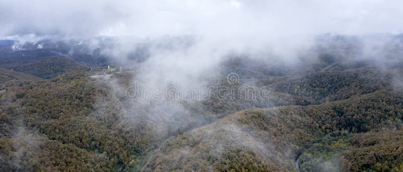 Fog after Rain Over Autumn Forest Stock Image - Image of meander, hill ...