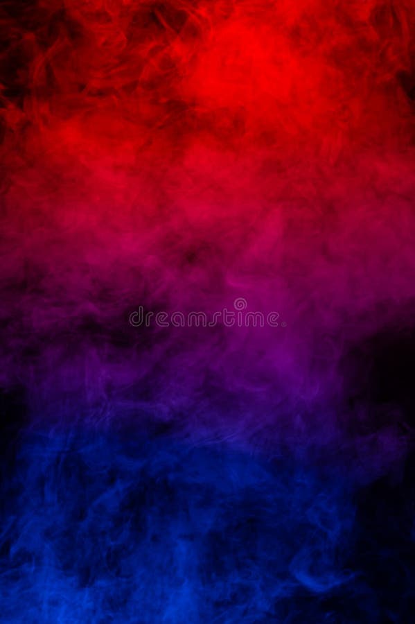 Fog in Red Blue Neon Light on Black Background. Stock Photo - Image of ...
