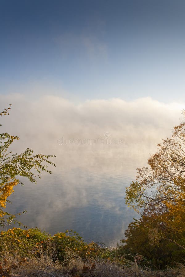 Fog on the River stock image. Image of outdoors, water - 34966293