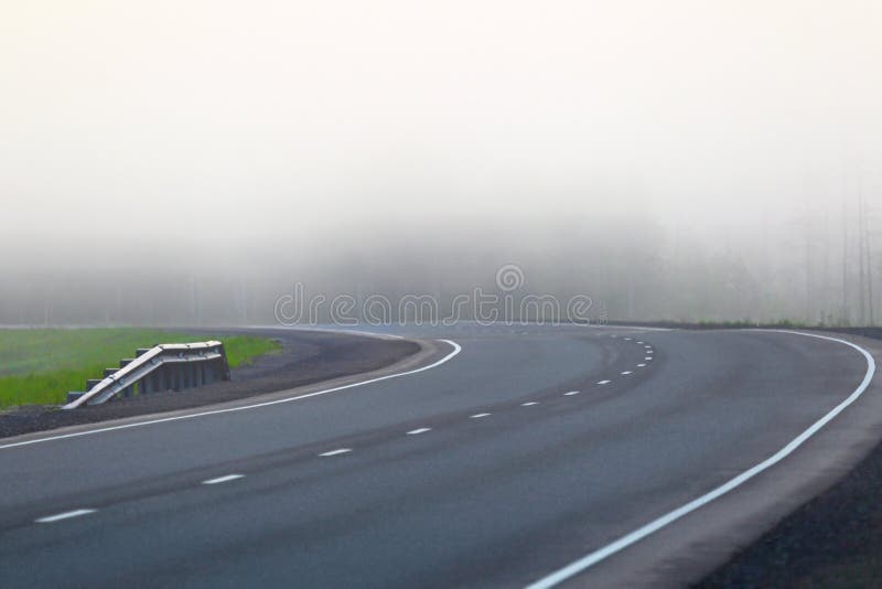 Fog on the road stock image. Image of land, business - 41880997