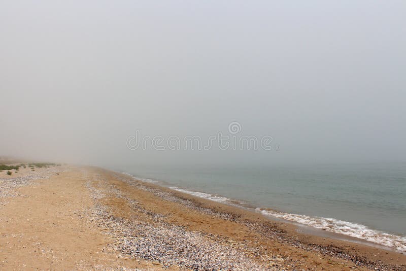 Fog on the sea shore stock photo. Image of mist, summer - 97930996