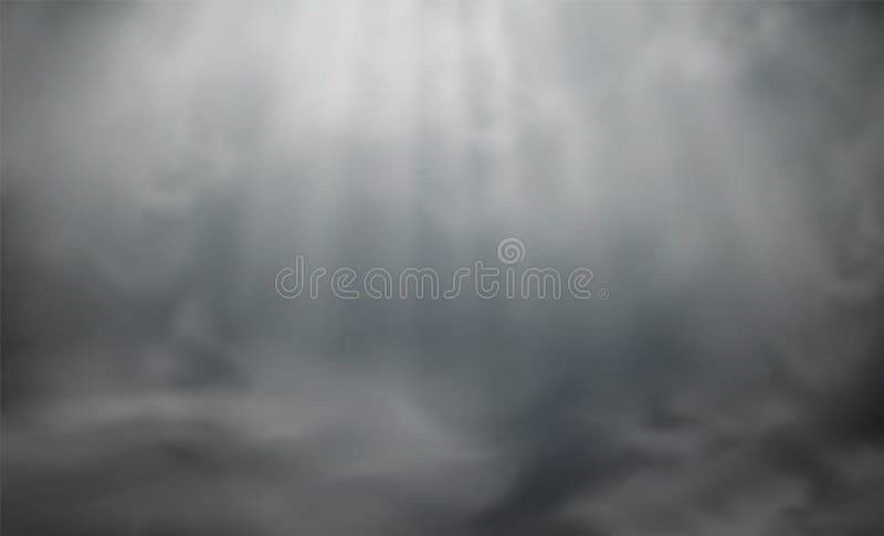 Fog or Smoke with Spotlight Mist Effect, Vector Realistic Illustration ...