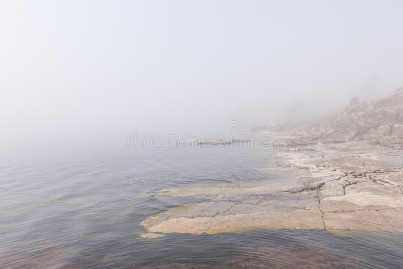 Fog on stony coast stock image. Image of stone, coast - 31658287