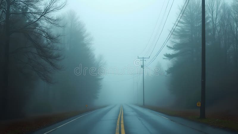 Fog through Streets, Roads, Wild Forests Generate Ai Stock Illustration ...