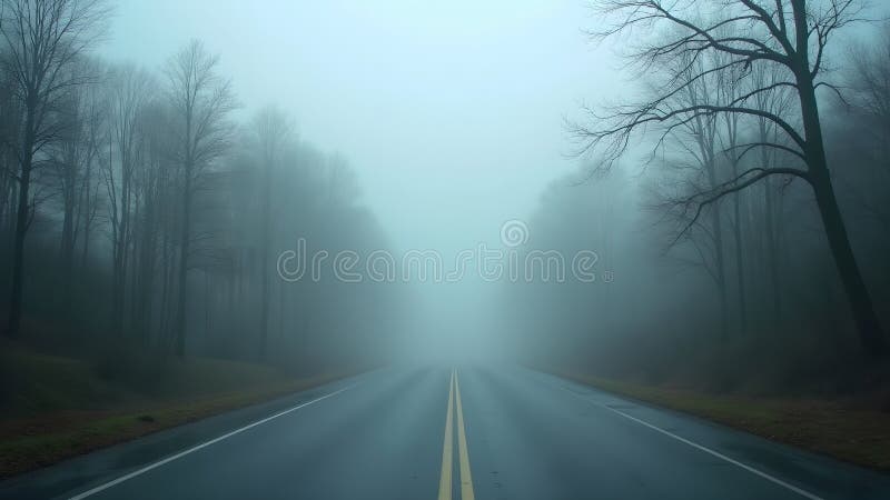 Fog through Streets, Roads, Wild Forests Generate Ai Stock Illustration ...