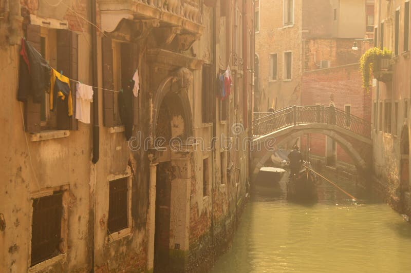 The fog in Venice stock image. Image of gothic, buildings - 80210289