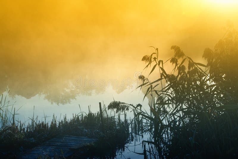 Fog on the Water stock image. Image of jetty, perspective - 27203225