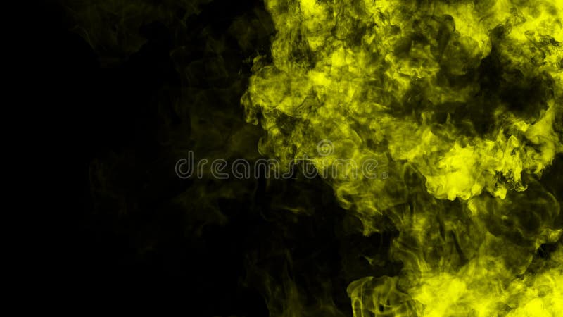 Yellow Fog and Mist Effect on Black Background. Smoke Texture. Design ...
