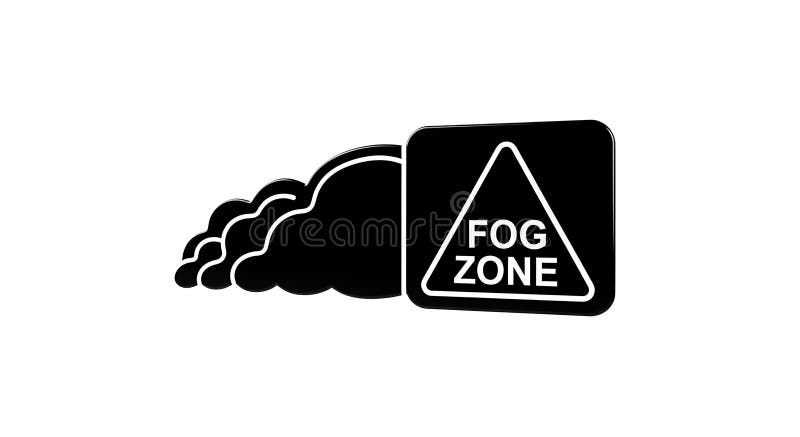 AI-Generated Fog Zone Warning Sign Stock Illustration - Illustration of ...