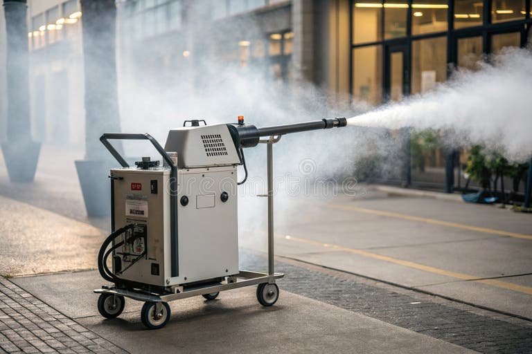 Fogging Machine for Disinfecting Large Spaces Stock Illustration ...