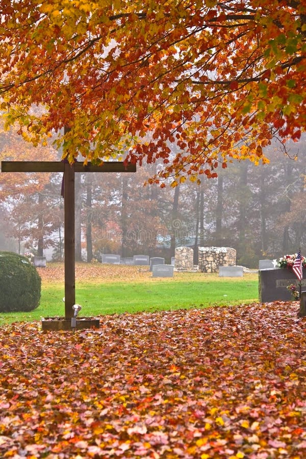 Foggy Autumn Cemetery stock photo. Image of erie, fall - 11681734