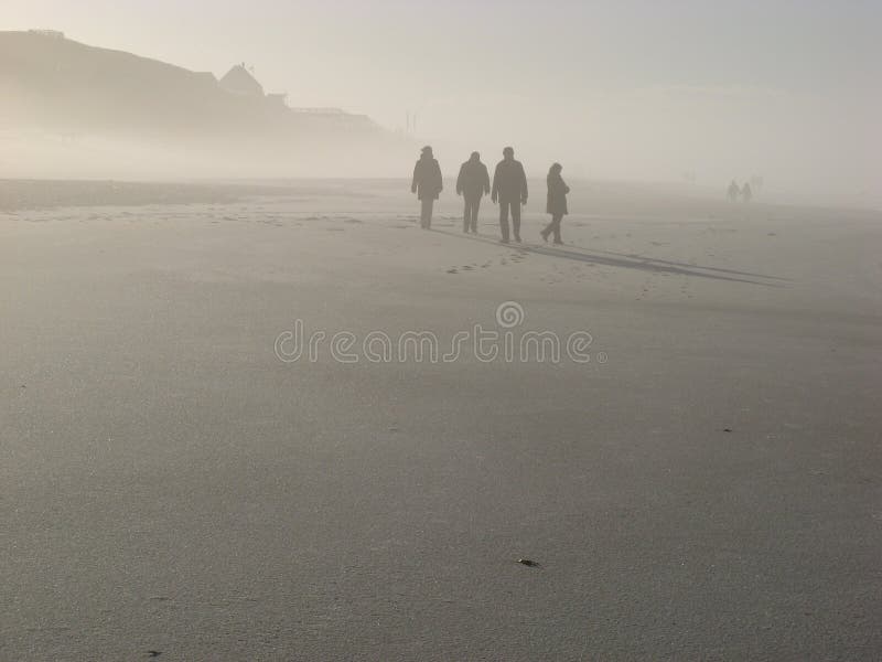 Foggy beach stock image. Image of fall, caps, mysterious - 17383881