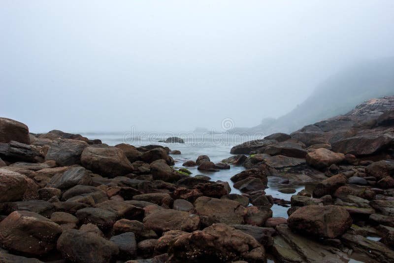 Foggy beach stock photo. Image of gloomy, wild, natural - 32894946