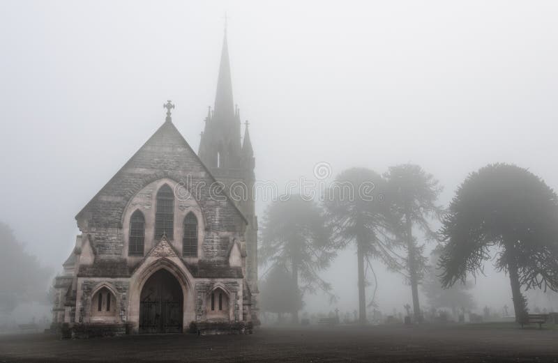 Foggy Cemetery stock photo. Image of mysterious, stone - 34753376