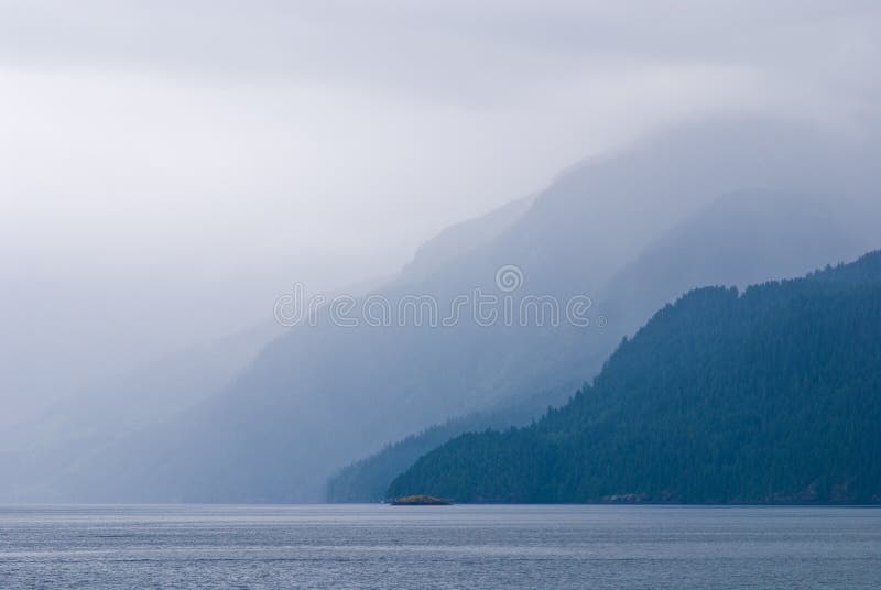 Foggy Coastline, British Columbia Stock Image - Image of foggy ...