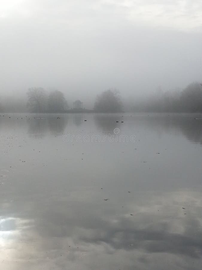 Foggy day stock photo. Image of lake, autumn, romantic - 138589242