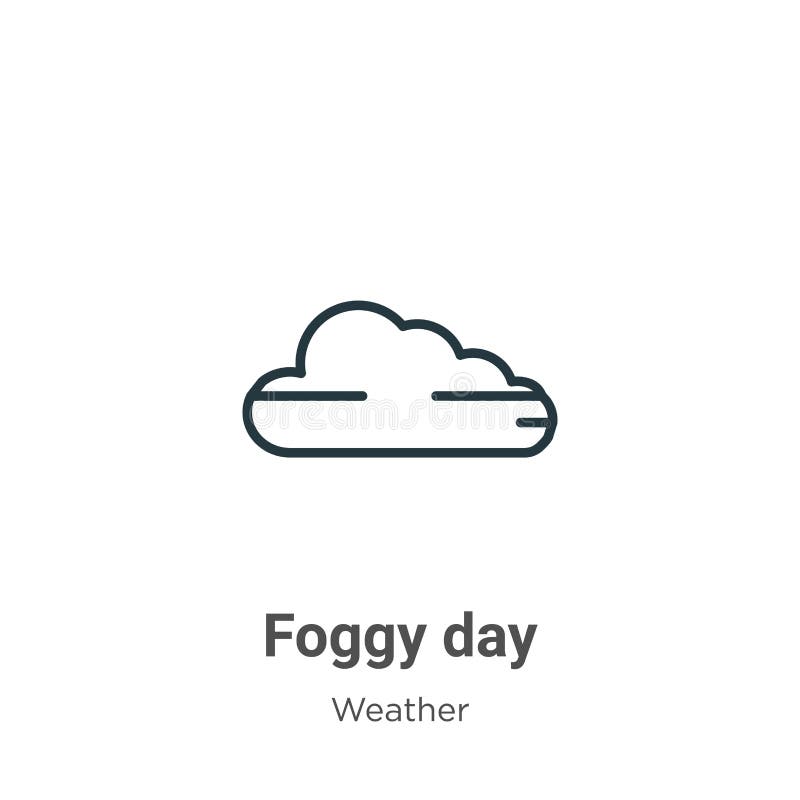 Foggy Day Outline Vector Icon. Thin Line Black Foggy Day Icon, Flat ...