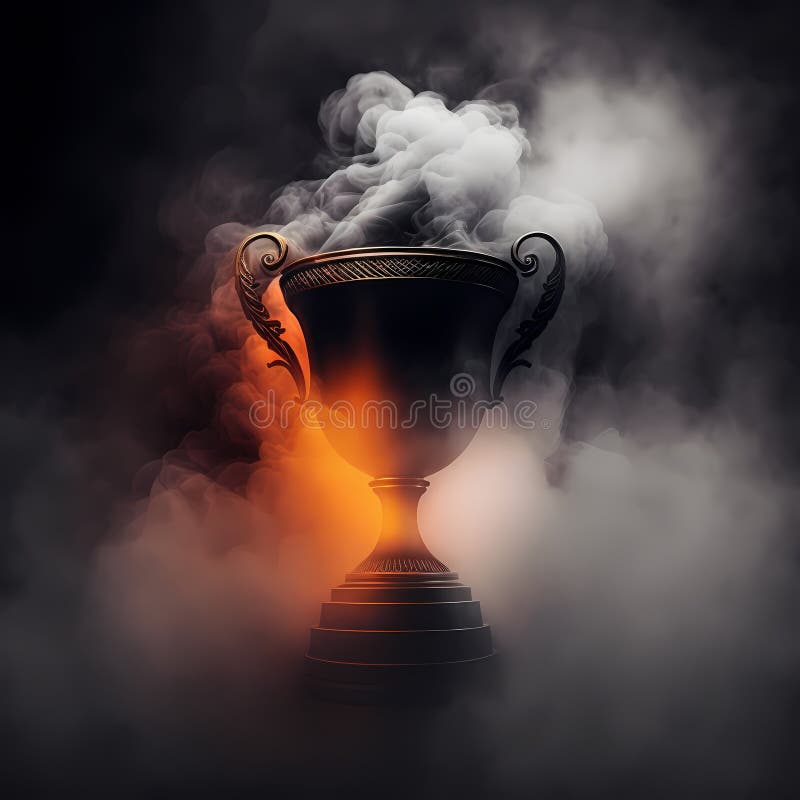 Foggy Flaming Trophy. Generative AI Stock Illustration - Illustration ...