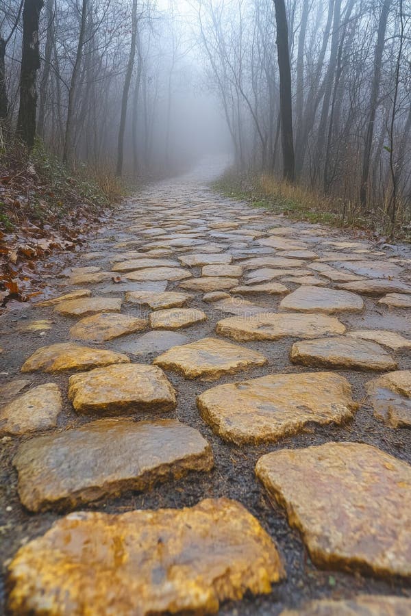 Foggy Forest Path stock photo. Image of scenic, pathway - 378108822