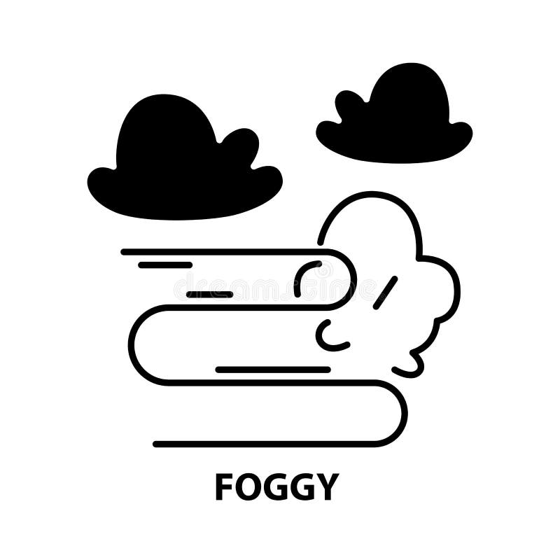 Foggy Icon Vector Isolated on White Background, Foggy Sign , Weather ...