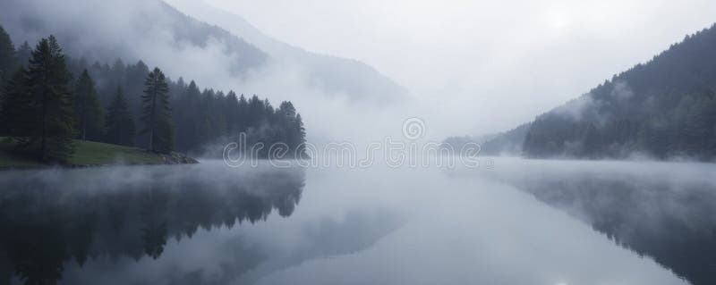 Foggy Lake with Mist and Trees in the Background, Fog, Alpine, Mist ...