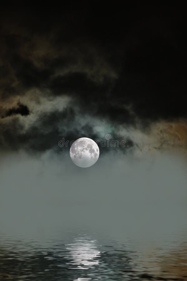 Foggy Moon stock photo. Image of cloud, spooky, clouds - 1680298